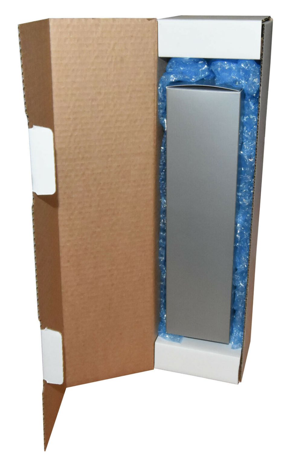 Silver Gift Wrap Postal Box for Wine Bottles Christmas includes Bubble ...