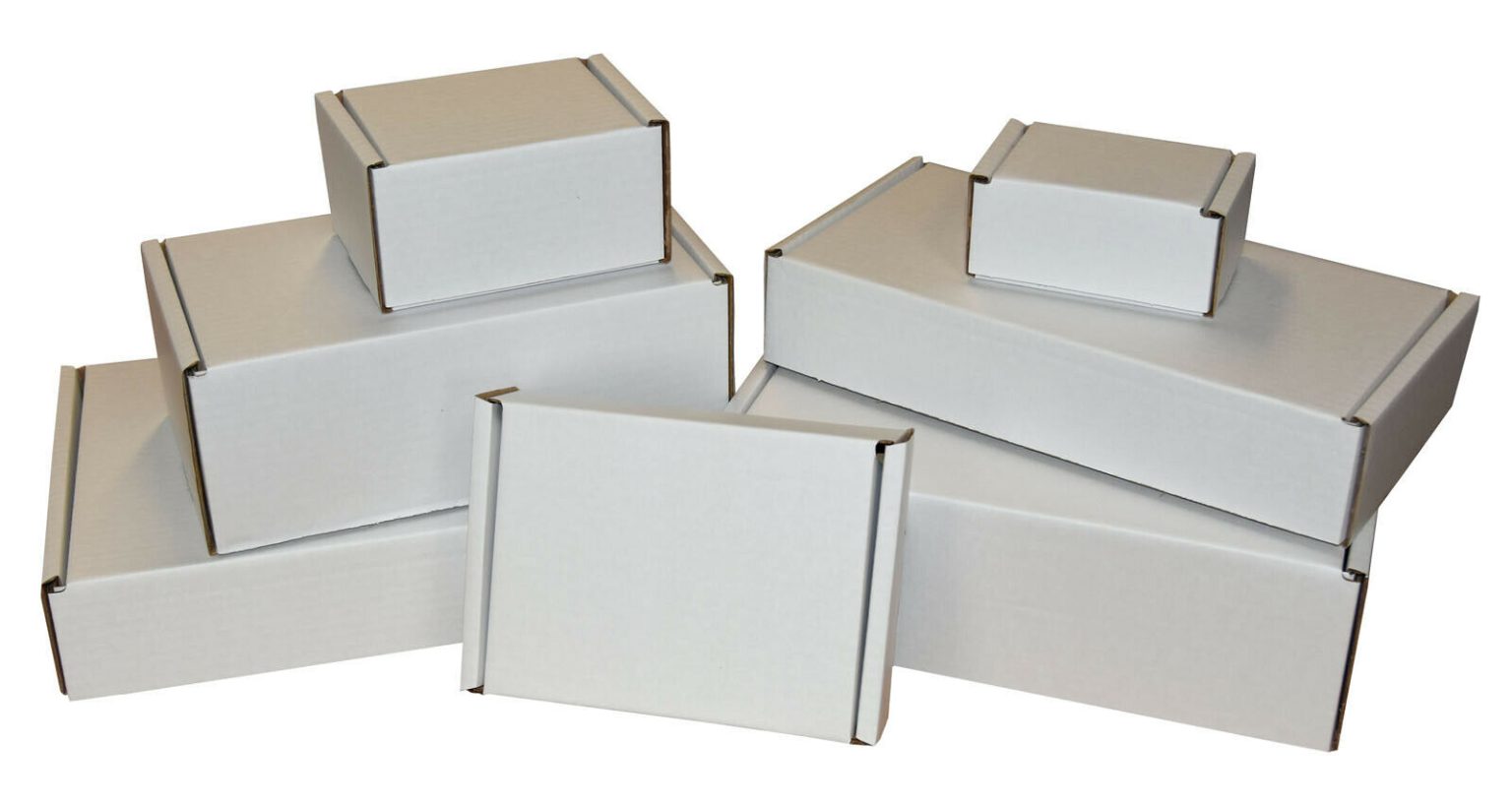 White Die Cut Folding Lid Postal Cardboard Boxes Small Parcel Shipping ...